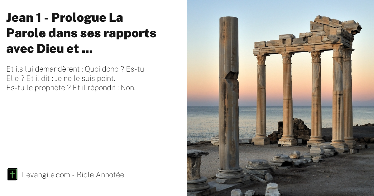 Jean 1.21 - Bible annotée