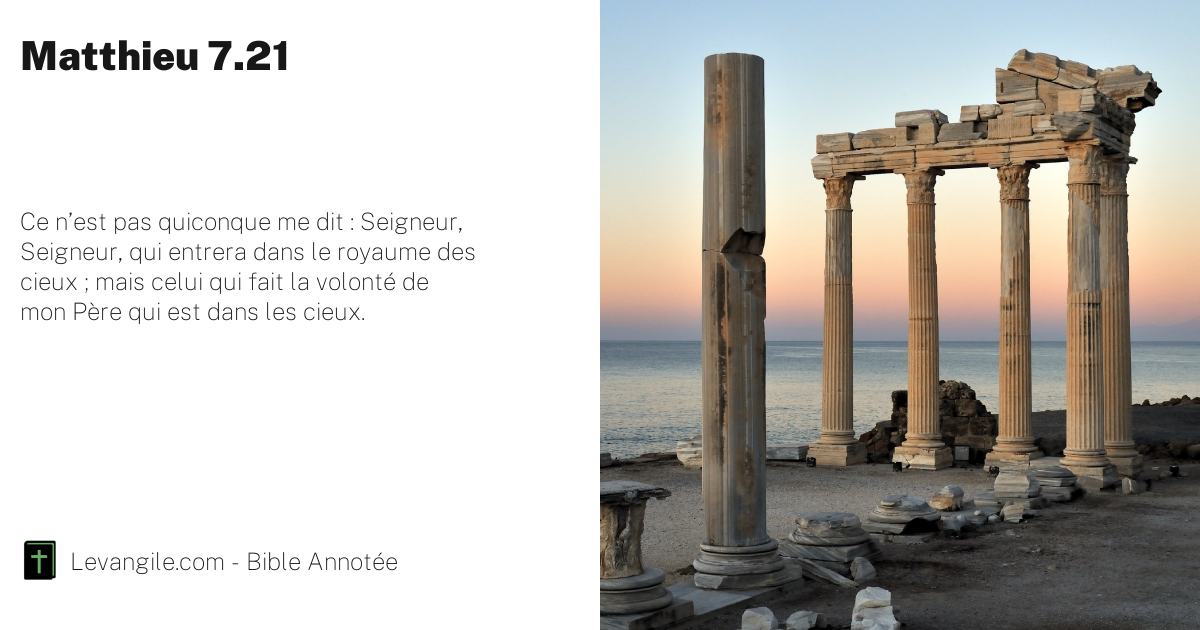 Matthieu 7.21 - Bible annotée